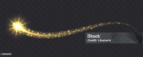 Ilustración De Remolino Mágico Brillante Efecto De Rastro De Luz Dorada
