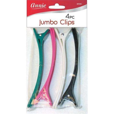 Annie Jumbo Clips 5 3 4in 4 Count Hair Styling Clips Assorted Colors