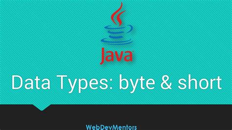 Data Types Byte And Short YouTube