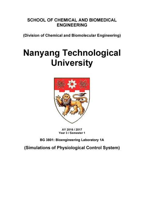 Simulations Of Physiological Control System School Of Chemical And