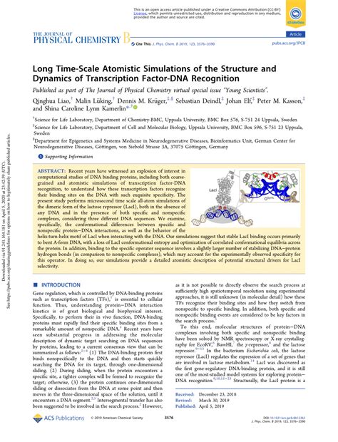 Pdf Long Time Scale Atomistic Simulations Of The Structure And Dynamics Of Transcription