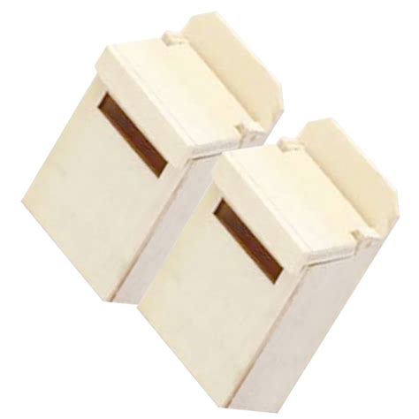 2pcs Wooden Mini Mailbox Craft Small Mailbox Model Tiny Mailbox