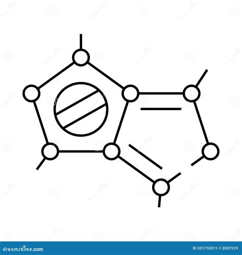 Molecular Structure Line Icon Vector Isolated Illustration Stock Illustration Illustration Of