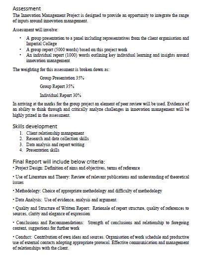 Solved Assignment Innovation Management Project Imp The