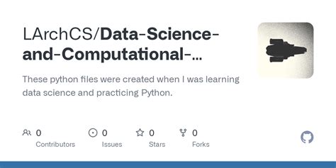 Github Larchcsdata Science And Computational Thinking Using Python