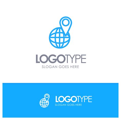 Global Location Map World Blue Outline Logo Place For Tagline 17977590