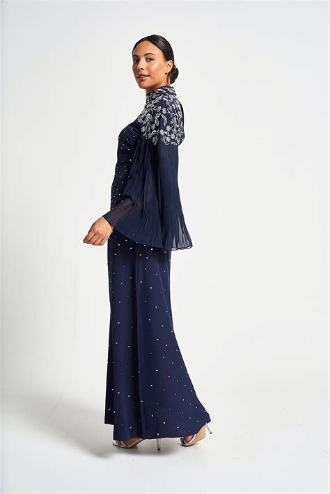 Arna Navy Sequin Maxi Dress Frock And Frill