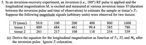 In An Inversion Recovery Experiment An Inversion