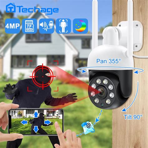 Techage 805 4mp Dome Camera Ip Camera Wireless Ptz Waterproof Camera Human Auto Tracking Camera