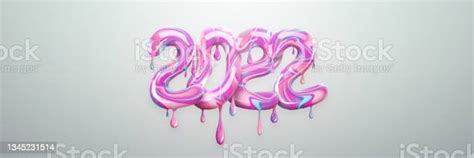 2022 년 새해 복 많은 년 흰색 배경에 과자에서 색깔 숫자 그래픽 디자인 템플릿 새해 카드 3d 일러스트레이션 3d 렌더링 12월에 대한 스톡 사진 및 기타 이미지