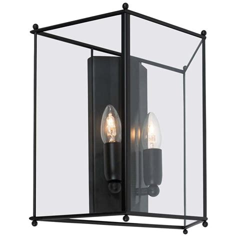 Contemporary Modern Rectangular Exterior Wrought Iron Lantern W