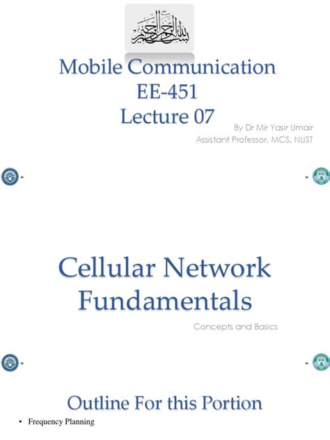 Lecture07 Cellular Fundamentals Iii Pdf Cellular Network Signal To Noise Ratio