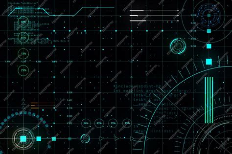 Premium Photo Abstract Digital Interface With Glowing Signs And Elements Programming Language