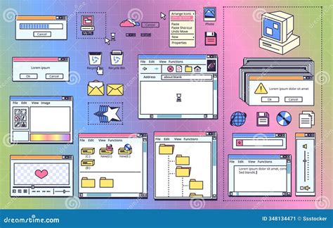 Vintage Desktop Windows Old Computer Retro Interface Search Browser