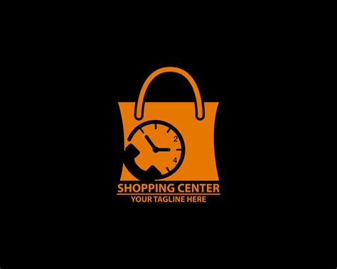 Shopping Time Logo Vector Shopping Bag Time And Logo Design Business