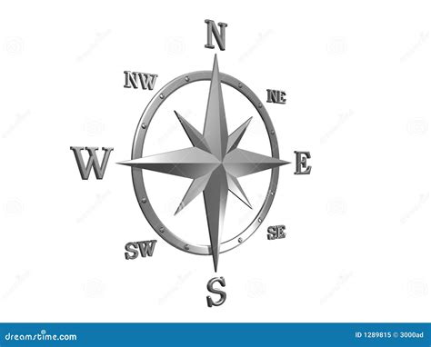 3d Model Of Compass With Clipping Path Royalty Free Stock Image