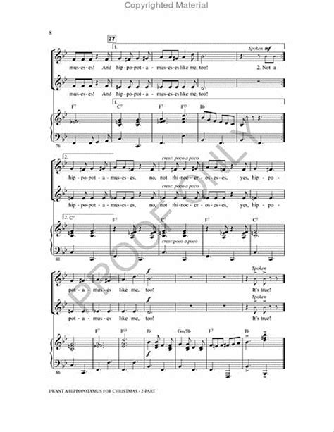 I Want A Hippopotamus For Christmas By Jill Gallina Choir 2 Part