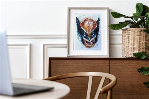 Wolverine Ballpoint Pen Scribble Art Print The Scribble Shop