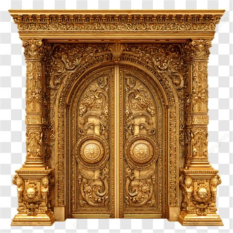 화려한 조각품이있는 황금 궁전 문과 리갈 디자인의 복잡한 건축 세부 사항 문 황금 궁전 Png 일러스트 및 이미지 에 대한 무료 다운로드 Pngtree