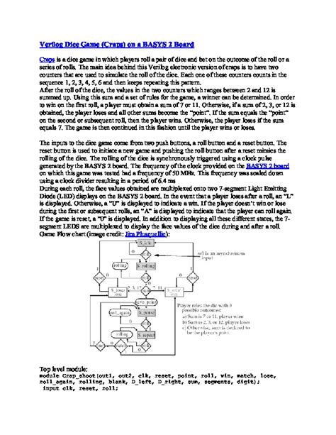 Download Pdf Verilog Dice Game 0nvono6dzdl8