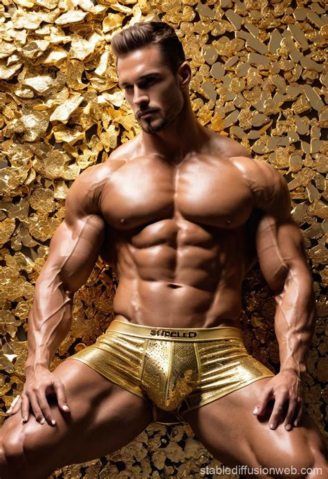 Massive Bodybuilder In Gold Laces Stable Diffusion Online