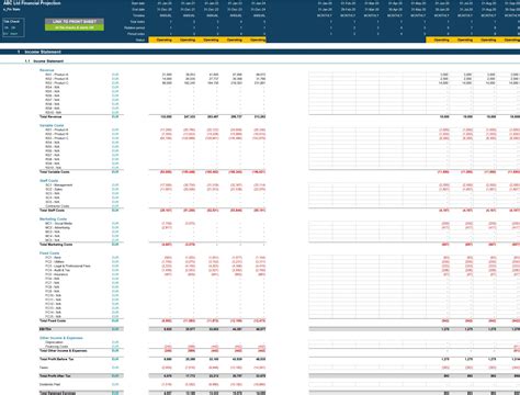 Enhanced Generic Startup Financial Projection Statement Excel Model Eloquens