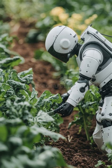 Precision Agriculture Autonomous Robot Inspecting Vegetables For Advanced Farming Technology