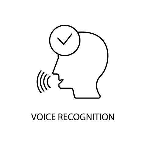 Voz Reconocimiento Concepto Línea Icono Sencillo Elemento Ilustración