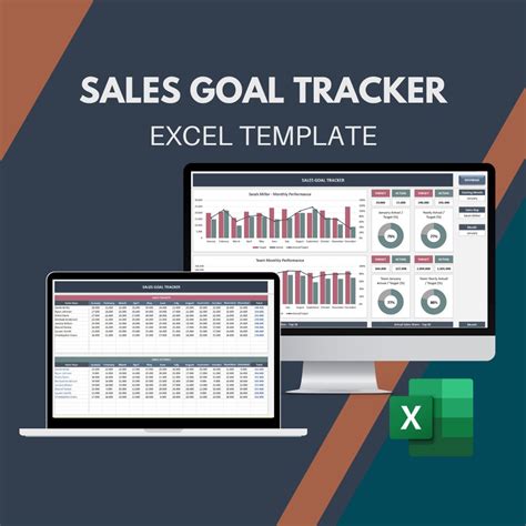 Sales Goal Tracker Excel Template Sales Target Salesman Tracking Etsy