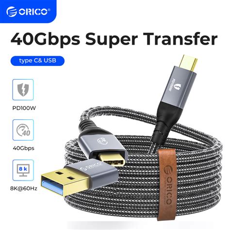 Orico Usb C To Usb C Cable W Gbps In Usb Cable Braided Usb C To A C With Fast