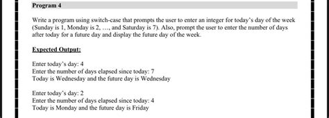Solved Program 4 Write A Program Using Switch Case That