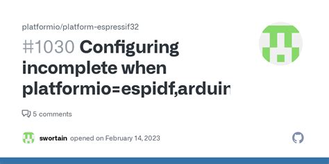 Configuring Incomplete When Platformioespidfarduino · Issue 1030 · Platformioplatform