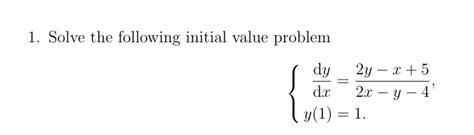 solve the following initial value
