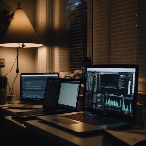 A Row Of Computer Monitors Displaying Real Time Stock Market Data In