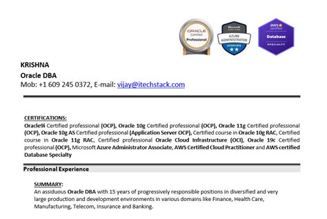 Oracle Dba Consultant Available For C2c Positions Reach Me Vijay