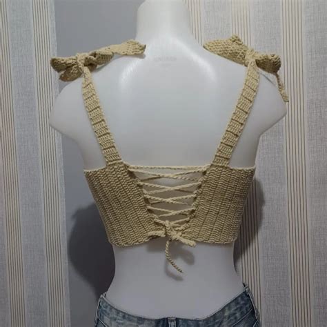 Crochet Corset Top Womens Fashion Tops Sleeveless On Carousell