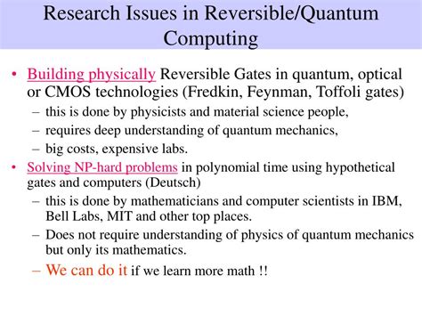 Ppt Reversible Computing For Beginners Powerpoint Presentation Free Download Id 1260134