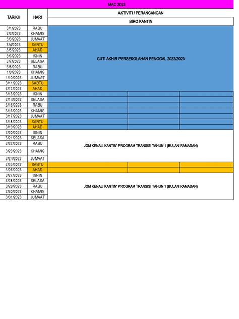 Takwim Unit Kantin Pdf