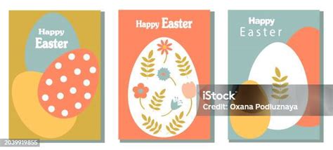 부활절 카드 세트입니다 추상 달걀 봄 꽃 및 장식 포스터 엽서 스크랩북 스티커용 벡터 0명에 대한 스톡 벡터 아트 및 기타 이미지 Istock