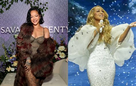 Mariah Carey Signs Rihannas Breast During Final Christmastime Show In