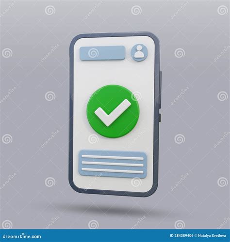 Smartphone With Check Mark Phone Icon 3d Rendering Stock Illustration Illustration Of