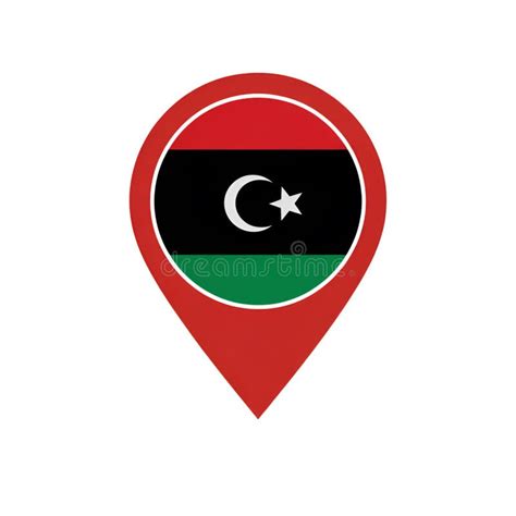 Libya Flag Map Pointer Location Icon Graphic Design Geo Red Star Green