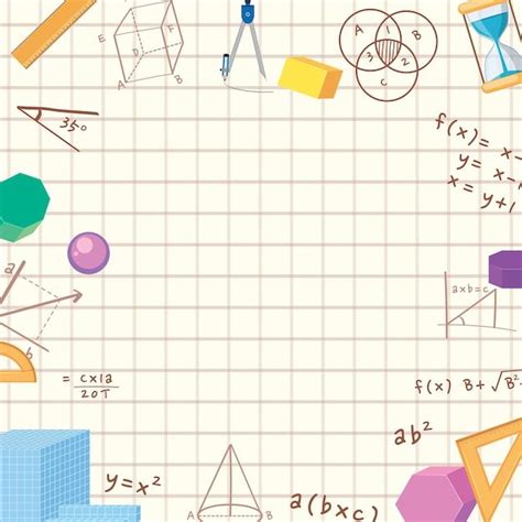 Blank Math Template With Math Tools And Elements Premium Vector