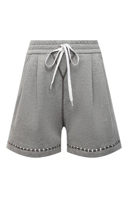 Женские серые хлопковые шорты Miu Miu купить в интернет магазине ЦУМ арт Mjp267 1z9j F0031