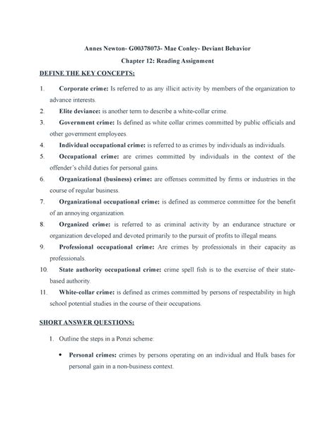 Annes Newton Chapter 12 Reading Assignment Annes Newton G00378073