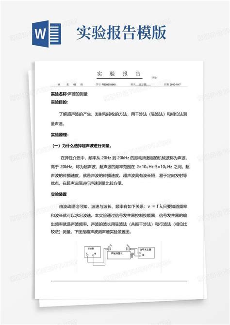 实验报告模版 3 Word模板下载 编号lydxoyxw 熊猫办公