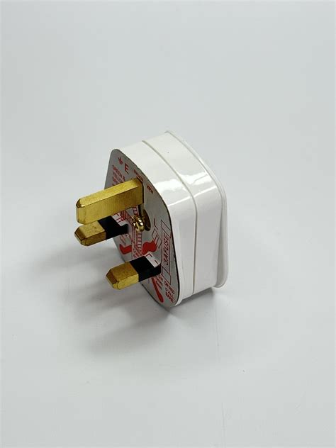 13a Uk Plug Top White Fitted 3a Fuse Brass Lampholders And Components