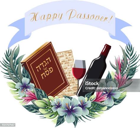 인사말 카드 꽃 프레임 행복 한 유월 절 유대인 레터링 포도주 잔과 Matza 손 그림 벡터 일러스트 공휴일에 대한 스톡 벡터 아트 및 기타 이미지 Istock
