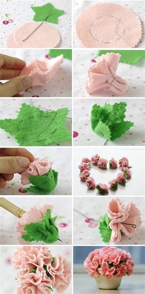 Diy Flores De Feltro Passo A Passo E Inspirações Ramo De Flores De Fieltro Flor De Paper