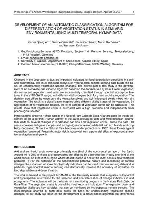 Pdf Development Of An Automatic Classification Algorithm For